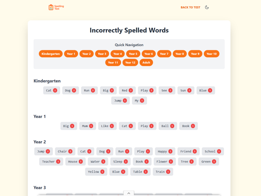 Spelling Test - Helping you to improve your spelling